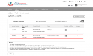 My Bank Account User Manual | Income Tax Department