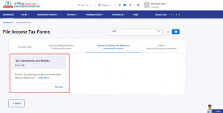 Form 10E User Manual | Income Tax Department