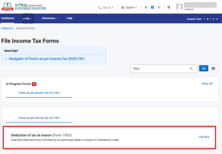 Form 15CC User Manual | Income Tax Department