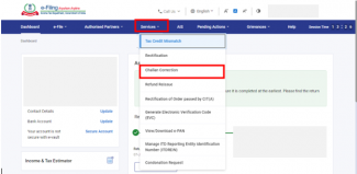 Challan Correction Request User Manual | Income Tax Department