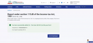 Form 29B User Manual | Income Tax Department