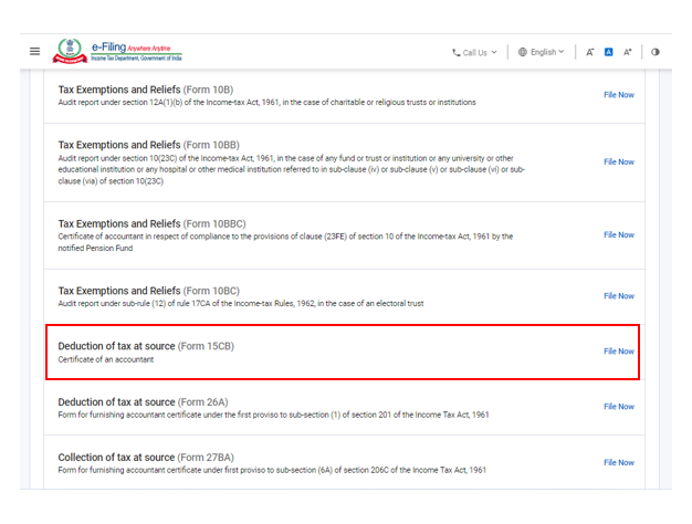 Form15CB User Manual | Income Tax Department