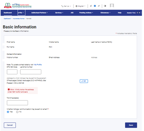Form 35 User Manual | Income Tax Department