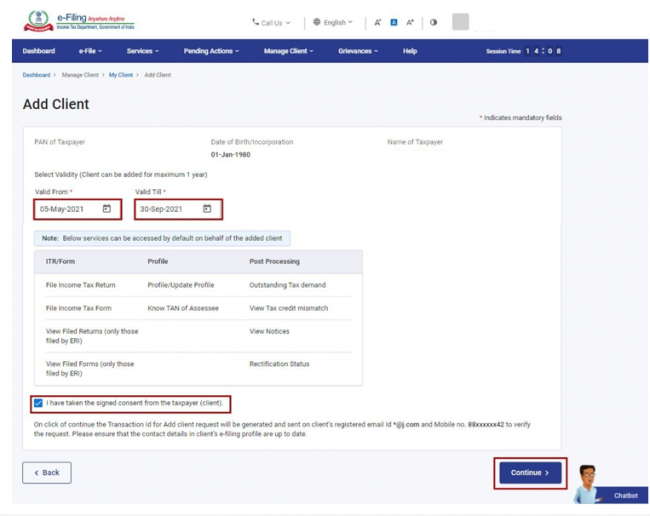 Add Clients (by ERIs) > User Manual | Income Tax Department