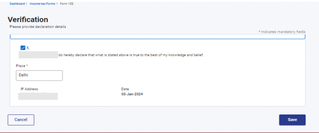 Form 10E User Manual | Income Tax Department