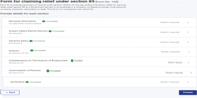 Form 10E User Manual | Income Tax Department