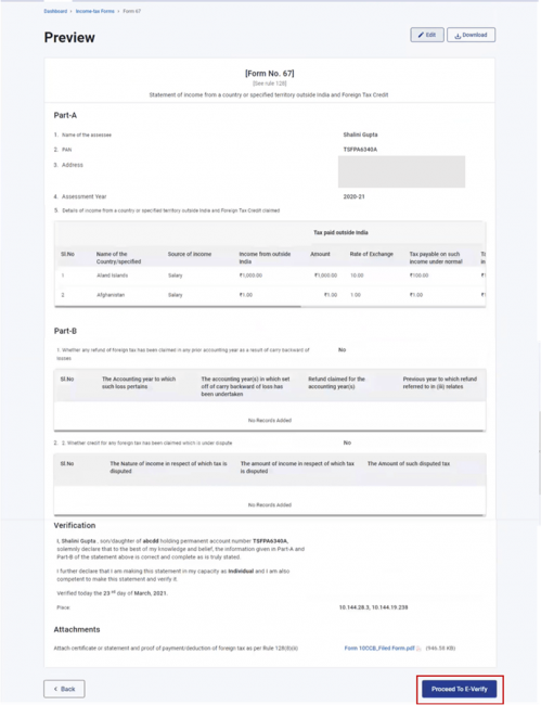 Form 67 User Manual | Income Tax Department