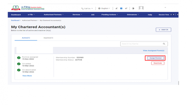 My CA User Manual | Income Tax Department