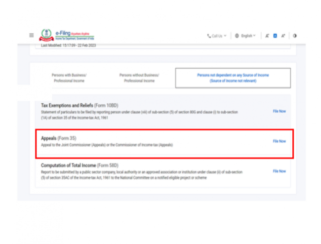 Form 35 User Manual | Income Tax Department