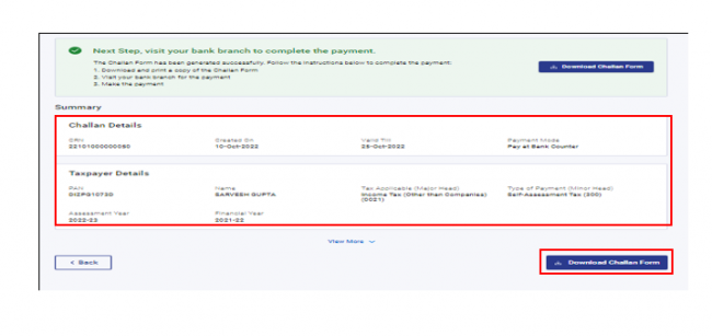 Tax payment over the Counter User Manual | Income Tax Department