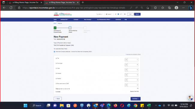 Tax payment over the Counter User Manual | Income Tax Department