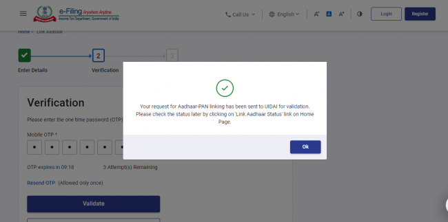 Link Aadhaar User Manual | Income Tax Department