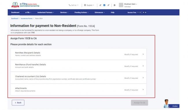 Form15CA UM | Income Tax Department