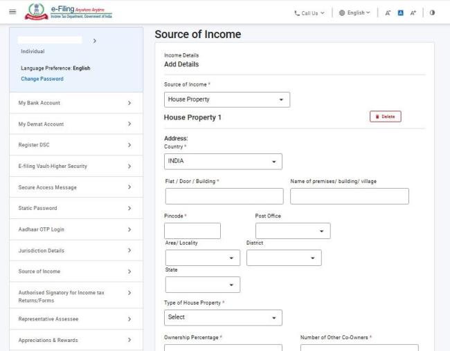 My Profile User Manual | Income Tax Department
