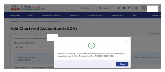 My CA User Manual | Income Tax Department