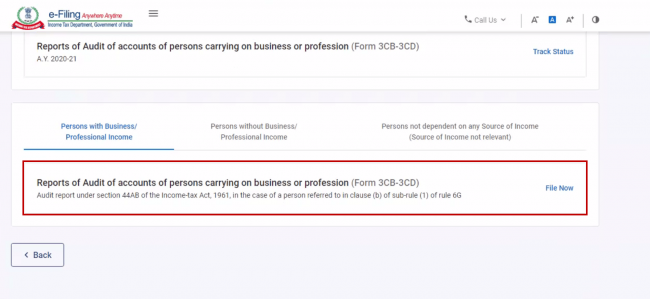 Form 3CB-3CD UM | Income Tax Department