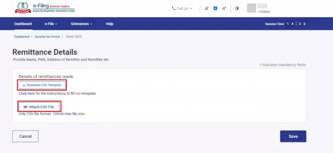 Form 15CC User Manual | Income Tax Department