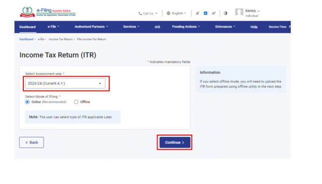 File ITR-2 Online User Manual | Income Tax Department