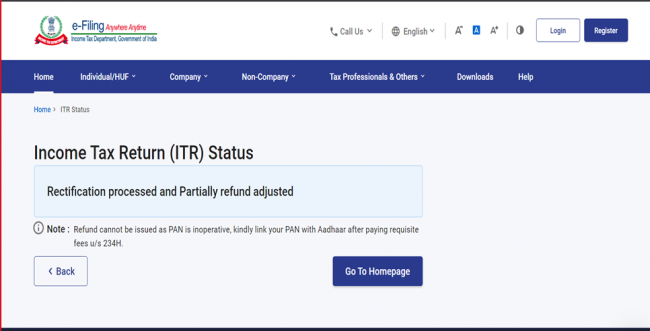 Know your ITR Status User Manual | Income Tax Department