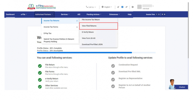 Know your ITR Status User Manual | Income Tax Department