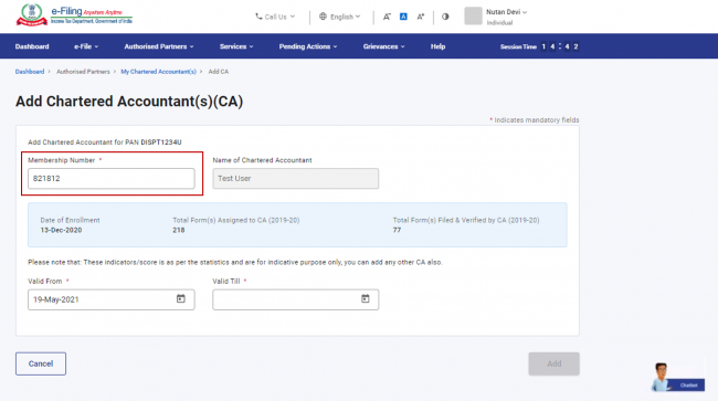 Work with My CA User Manual | Income Tax Department