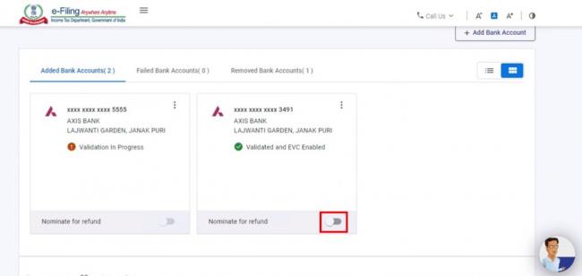 My Bank Account User Manual | Income Tax Department