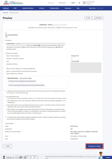 Form 10-ID User Manual | Income Tax Department