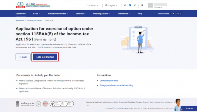 Form 10-IC User Manual | Income Tax Department