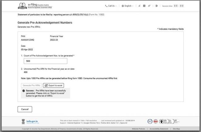 Form 10BD-BE User Manual | Income Tax Department