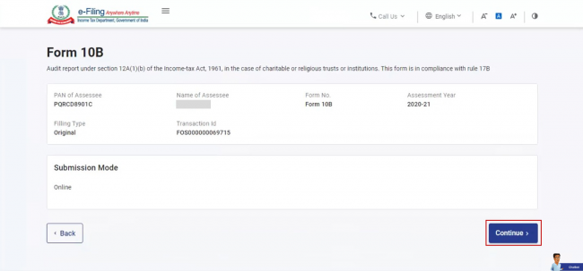 Form 10B User Manual | Income Tax Department