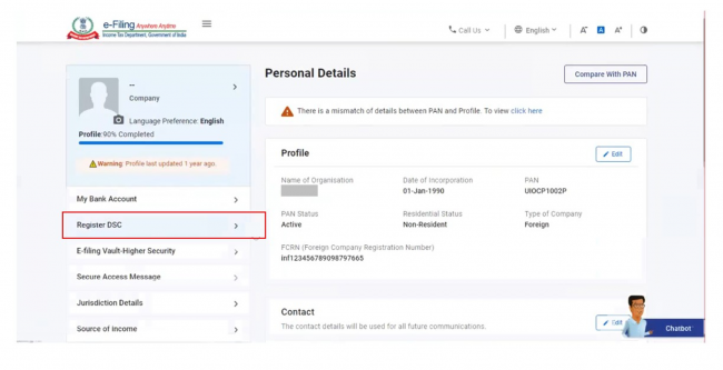 Register Digital Signature Certificate User Manual | Income Tax Department