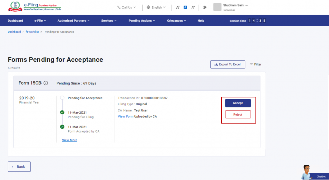 Form 15 CA User Manual | Income Tax Department