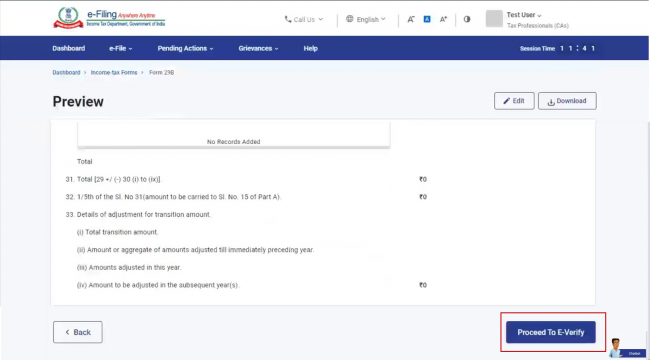 Form 29B User Manual | Income Tax Department