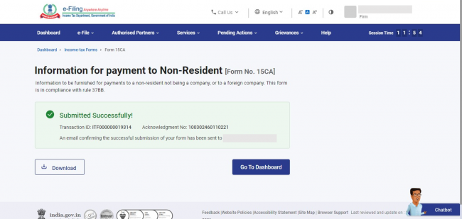 Form 15 CA User Manual | Income Tax Department
