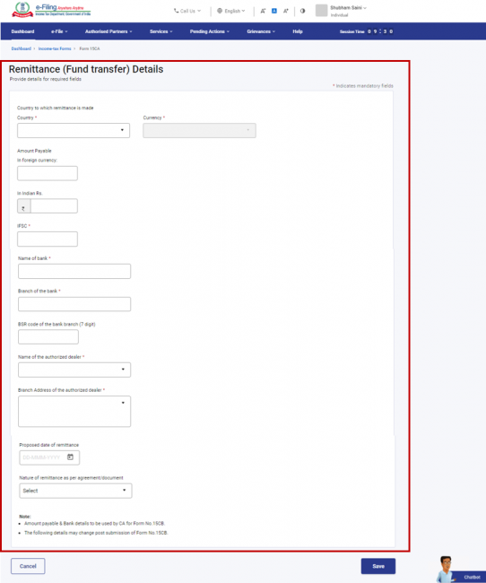 Form15CB User Manual | Income Tax Department