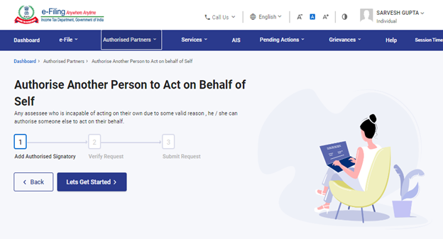 Add Authorised Signatory -User Manual | Income Tax Department