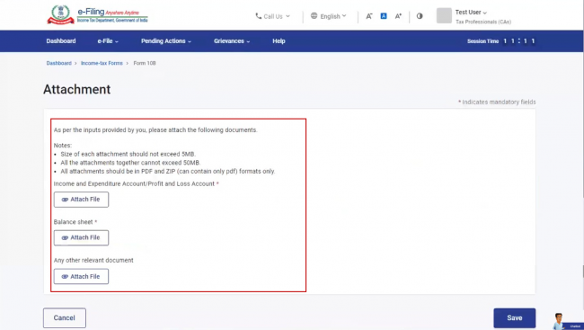 Form 10B User Manual | Income Tax Department