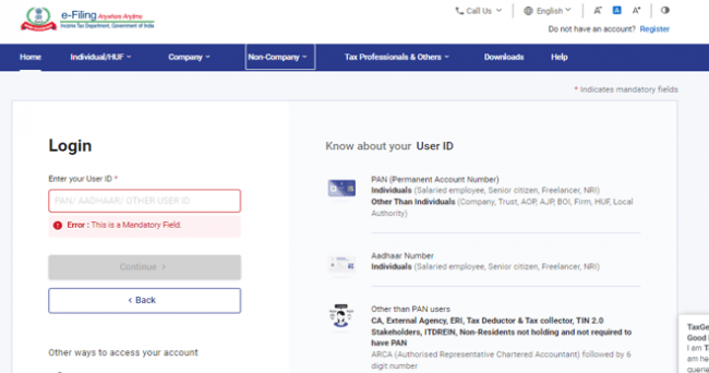 Form 10-IEA - User Manual & FAQs | Income Tax Department