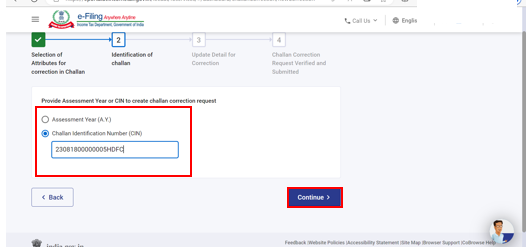 Challan Correction Request User Manual | Income Tax Department