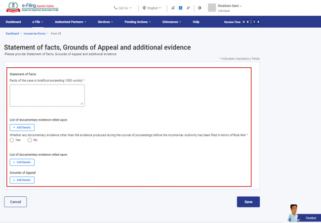 Form 35 User Manual | Income Tax Department