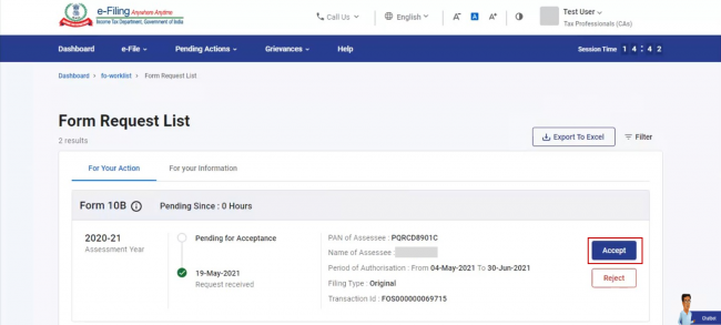Form 10B User Manual | Income Tax Department