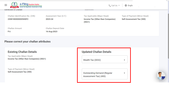 Challan Correction Request User Manual | Income Tax Department