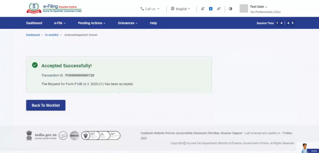 Form 10B User Manual | Income Tax Department