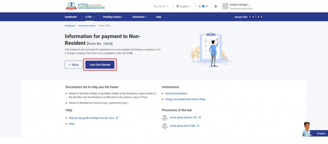 Form 15 CA User Manual | Income Tax Department