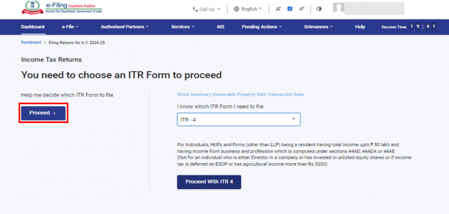 File ITR-4 (Sugam) Online User Manual | Income Tax Department