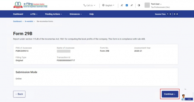 Form 29B User Manual | Income Tax Department