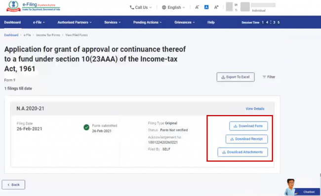 View Filed Forms User Manual | Income Tax Department