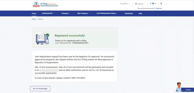 Register for e-Filing (TIN 2.0 Stakeholders) User Manual | Income Tax ...