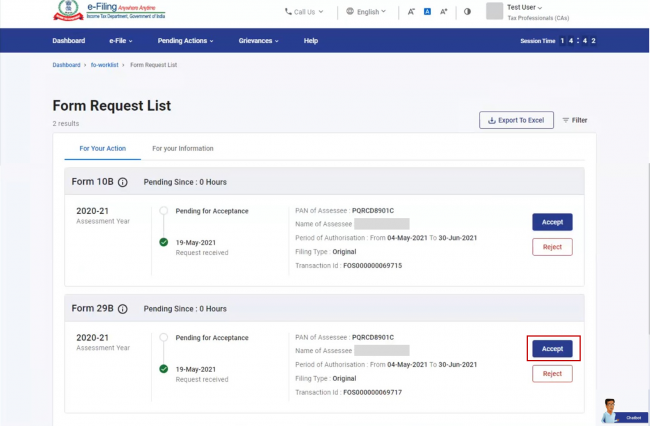 Form 29B User Manual | Income Tax Department